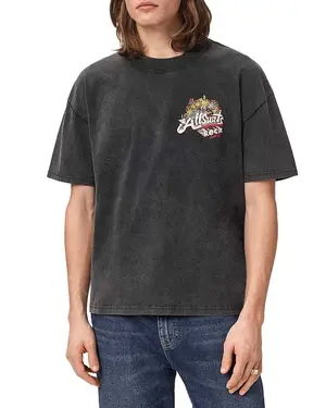 ALLSAINTS International Rock Festival Crewneck T-shirt - Washed Black