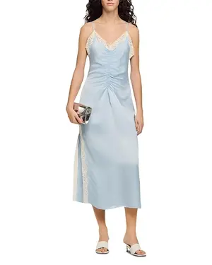 Sandro Gaiana Satin Effect Lace Dress - Sky Blue