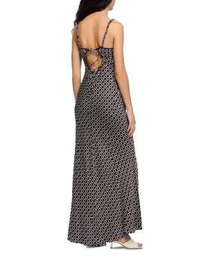 Sandro Dona Floral Slip Maxi Dress - Deep Blue