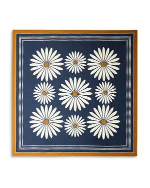 Sandro Daisy Bouquet Silk Scarf - Deep Blue