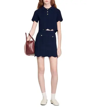 Sandro Bamba Mini Skirt - Navy Blue