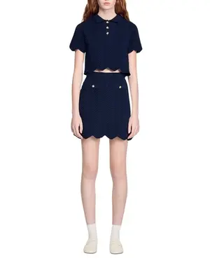 Sandro Bamba Mini Skirt - Navy Blue