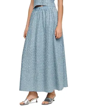 Sandro Isea Sequin Maxi Skirt
