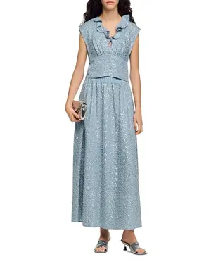 Sandro Isea Sequin Maxi Skirt