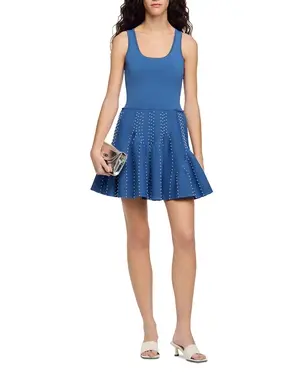 Sandro Nina Beaded Knit Mini Dress