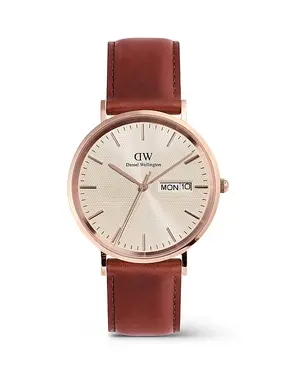 DANIEL WELLINGTON Classic Day-date 40mm Watch - Rose Gold