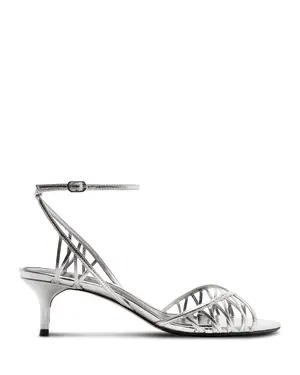 ALEXANDRE BIRMAN Solene Strappy Sandals - Silver