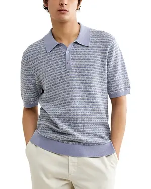 WAX LONDON Naples Stripe Polo Shirt - Light Blue