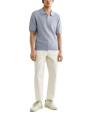 WAX LONDON Naples Stripe Polo Shirt - Light Blue