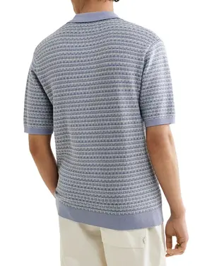 WAX LONDON Naples Stripe Polo Shirt - Light Blue