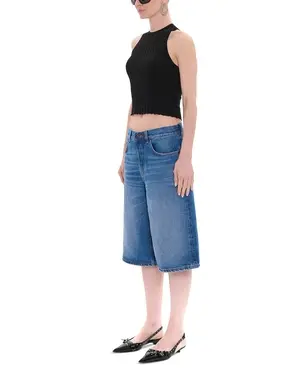 HAIKURE Becky Mid Rise Denim Shorts - Real Blue