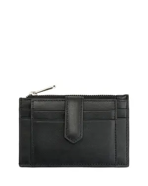 ROYCE NEW YORK Zippered Compact Card Case Wallet - Black