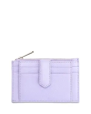 ROYCE NEW YORK Zippered Compact Card Case Wallet - Lavender