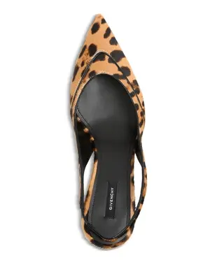 Givenchy Spiky Calf Hair Slingback Pumps - Black/beige
