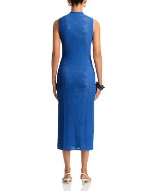 Aqua Placed Crochet Midi Dress