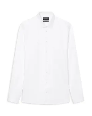 Emporio Armani New York Regular Fit Textured Dress Shirt - White