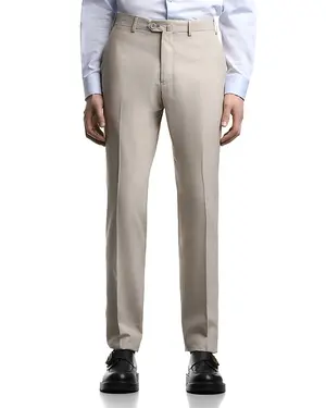 Emporio Armani Wool, Silk & Linen Flat Front Trousers