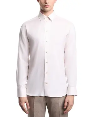 Emporio Armani New York Regular Fit Textured Dress Shirt - Tan