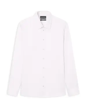 Emporio Armani New York Regular Fit Textured Dress Shirt - Tan