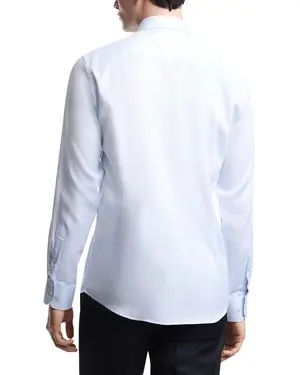 Emporio Armani New York Regular Fit Textured Shirt - Light Blue