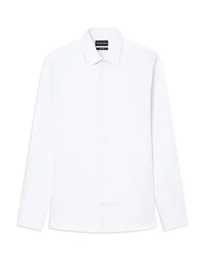 Emporio Armani New York Regular Fit Textured Shirt - Light Blue