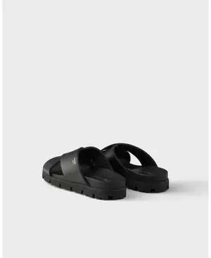 Prada Crisscross Slides - Black