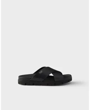 Prada Crisscross Slides - Black