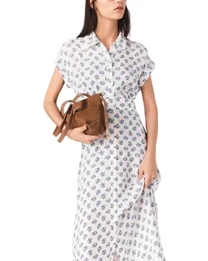 Maje Jacquard Print Maxi Dress - Blue Small