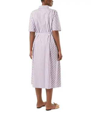 Marina Rinaldi Striped Shirt Dress With Belt