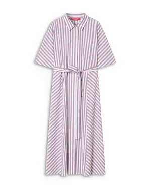 Marina Rinaldi Striped Shirt Dress With Belt