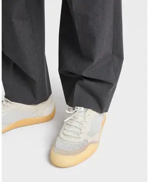 Prada Speedrock Leather And Mesh Sneakers - Neutral