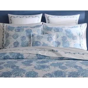 MATOUK Chrysanthemum Fitted Sheet, Queen - Blue