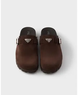 Prada Suede Mules - Brown