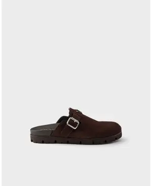 Prada Suede Mules - Brown