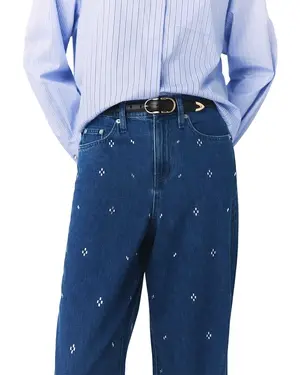Maje Pant In City Rhinestone Wide Jeans
