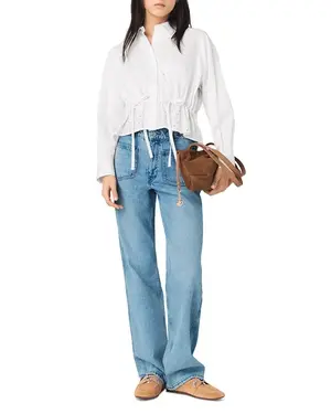 Maje Chain Waist Straight Leg Jeans