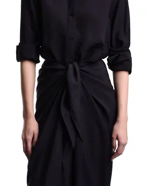 Emporio Armani Techno Rayon Maxi Dress With Wrap Detail