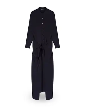 Emporio Armani Techno Rayon Maxi Dress With Wrap Detail