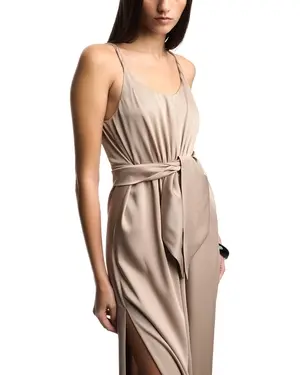 Emporio Armani Crepe Twill Sleeveless Maxi Dress - Dune