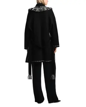 Emporio Armani Fringe Hem Tie Belt Cardigan