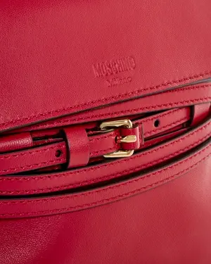 Moschino Small Leather Shoulder Bag - Red