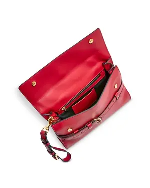 Moschino Tie Me Leather Clutch - Red