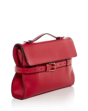 Moschino Tie Me Leather Clutch - Red