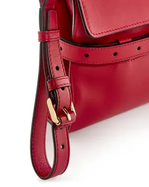 Moschino Tie Me Leather Clutch - Red