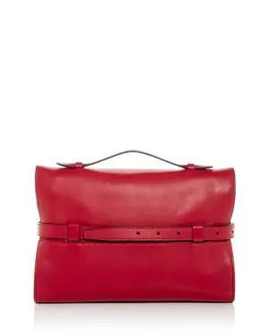 Moschino Tie Me Leather Clutch - Red