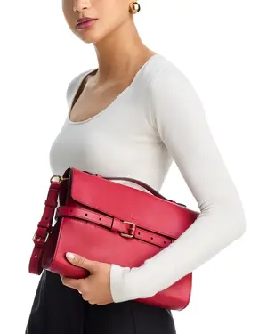 Moschino Tie Me Leather Clutch - Red