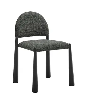 MODWAY Hayley Upholstered Fabric Dining Side Chair - Black Anthracite