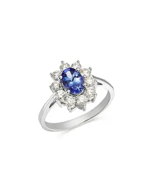 Bloomingdale'S Diamond And Tanzanite Ring - Blue/white