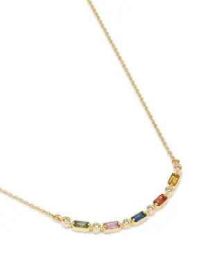 Bloomingdale'S Multi Sapphire & Diamond Necklace In 14k Yellow