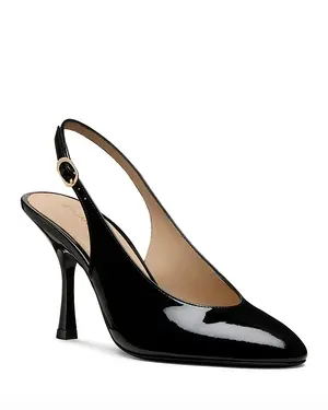 STUART WEITZMAN Madison Patent Leather Slingback Pumps - Black